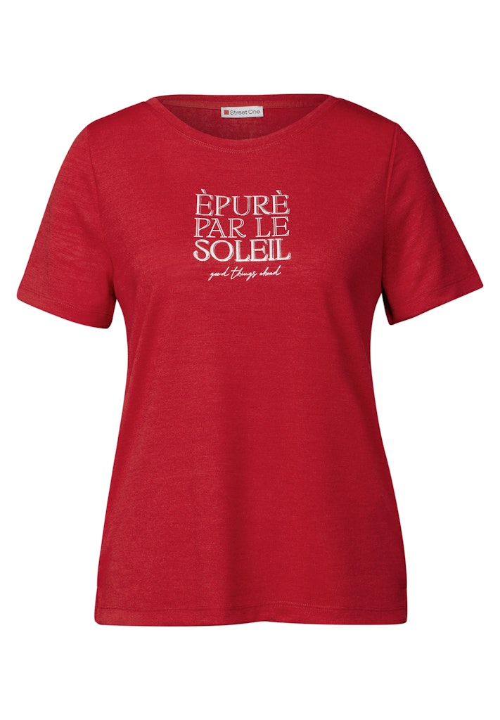 T-Shirt mit Wording | glory red | 36 | 1550185.4063046951367